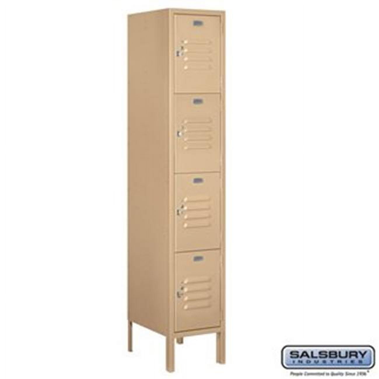 12" Wide Four Tier Standard Metal Locker - 1 Wide - 5 Feet High - 15 ...