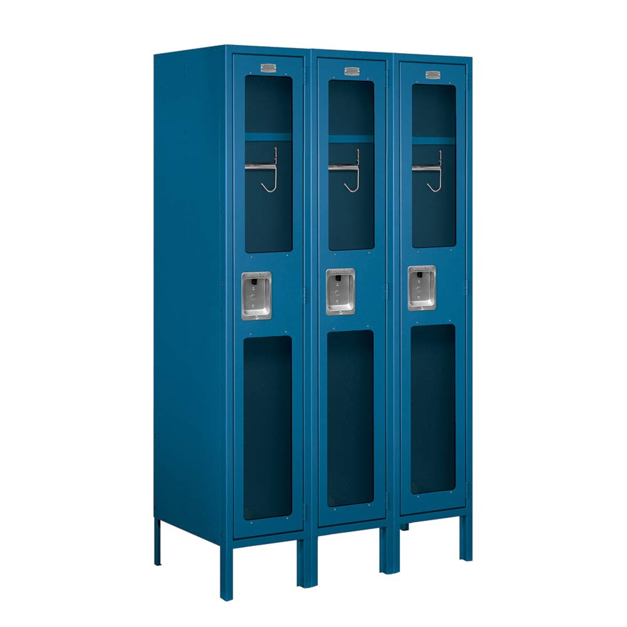 12" Wide Single Tier See-Through Metal Locker - 3 Wide - 5 Feet High ...