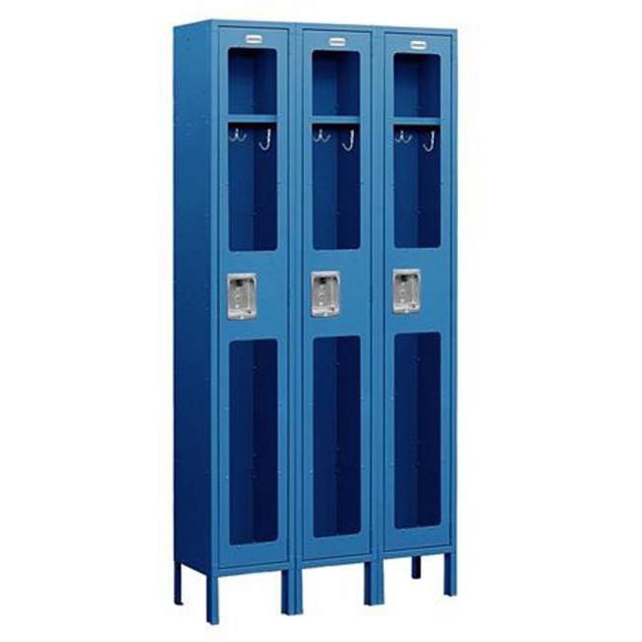 12" Wide Single Tier See-Through Metal Locker - 3 Wide - 6 Feet High ...