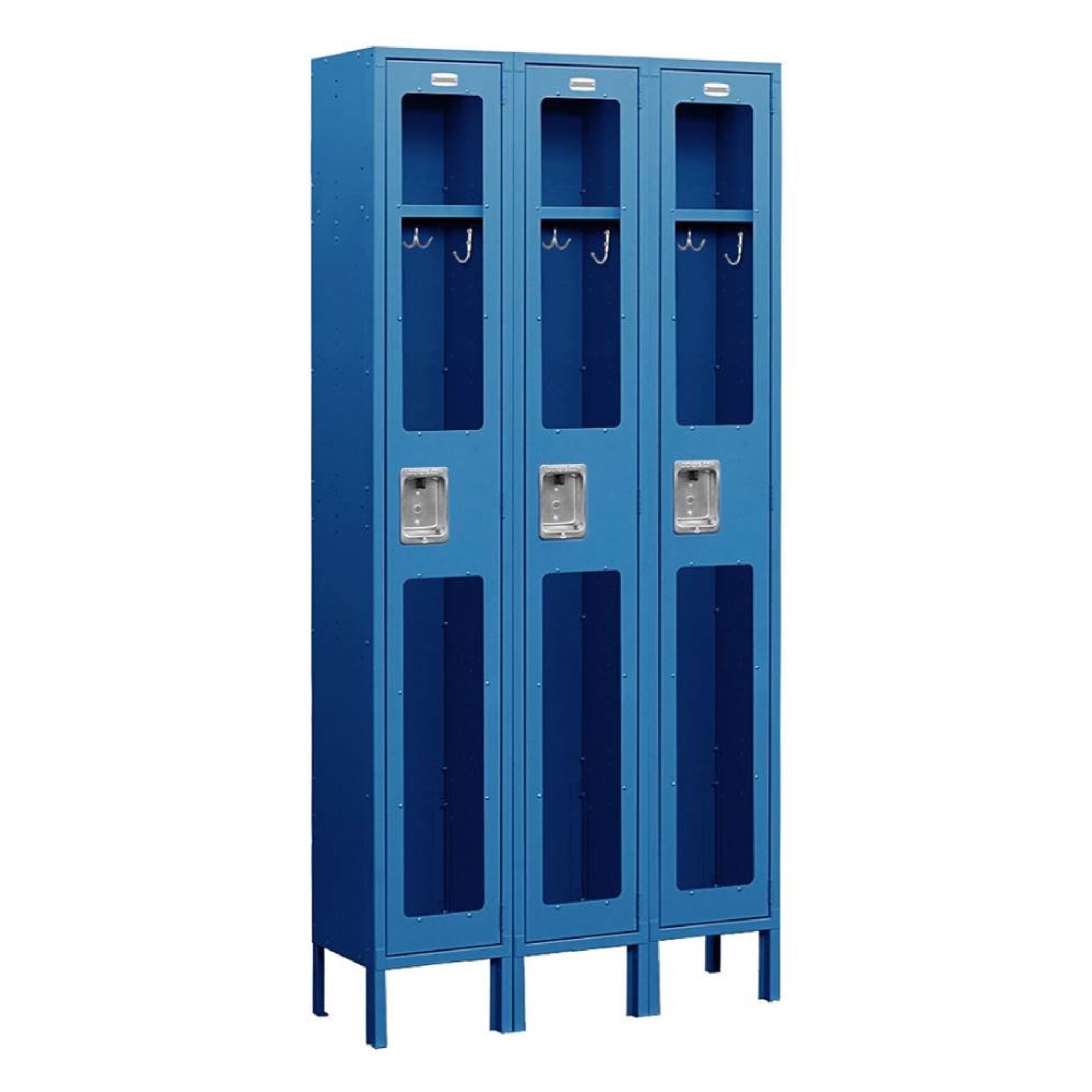 12" Wide Single Tier See-Through Metal Locker - 3 Wide - 6 Feet High ...