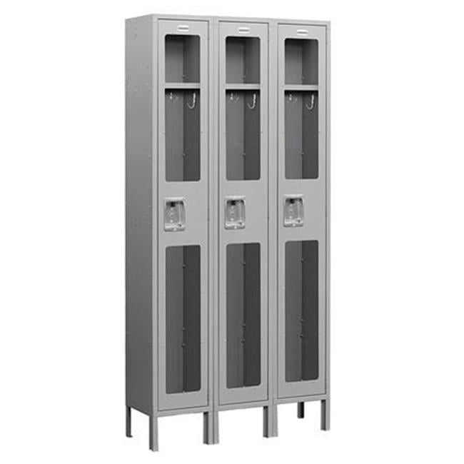 12" Wide Single Tier See-Through Metal Locker - 3 Wide - 6 Feet High ...
