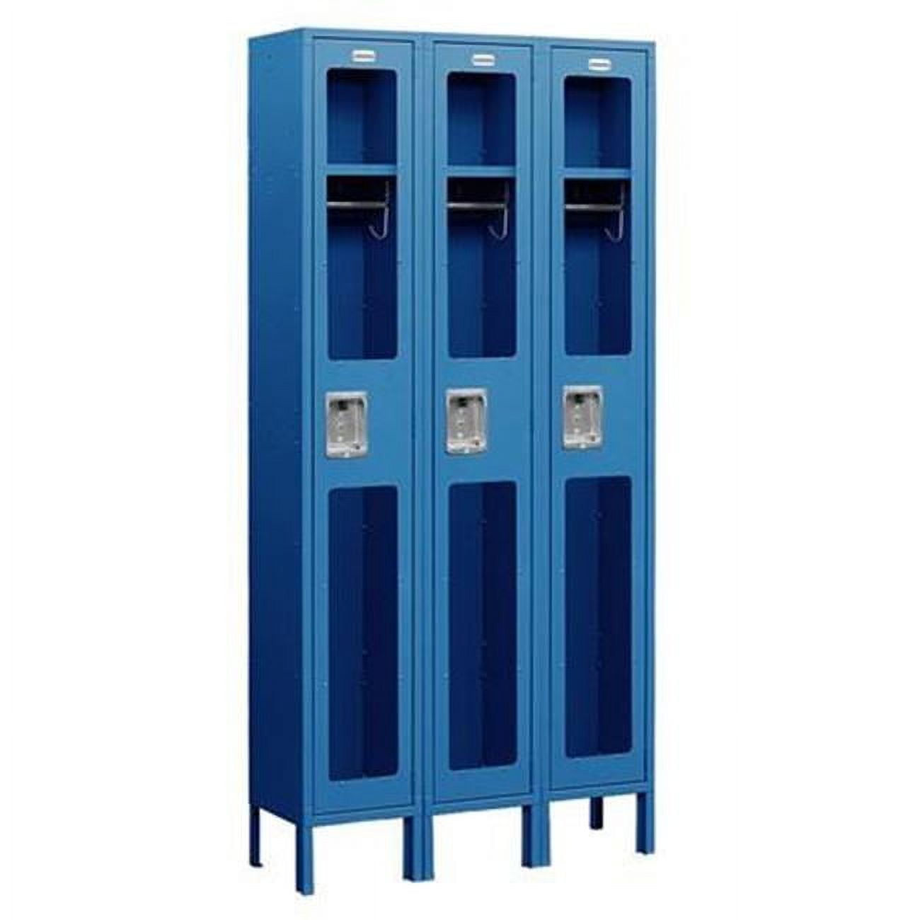 12" Wide Single Tier See-Through Metal Locker - 3 Wide - 6 Feet High ...