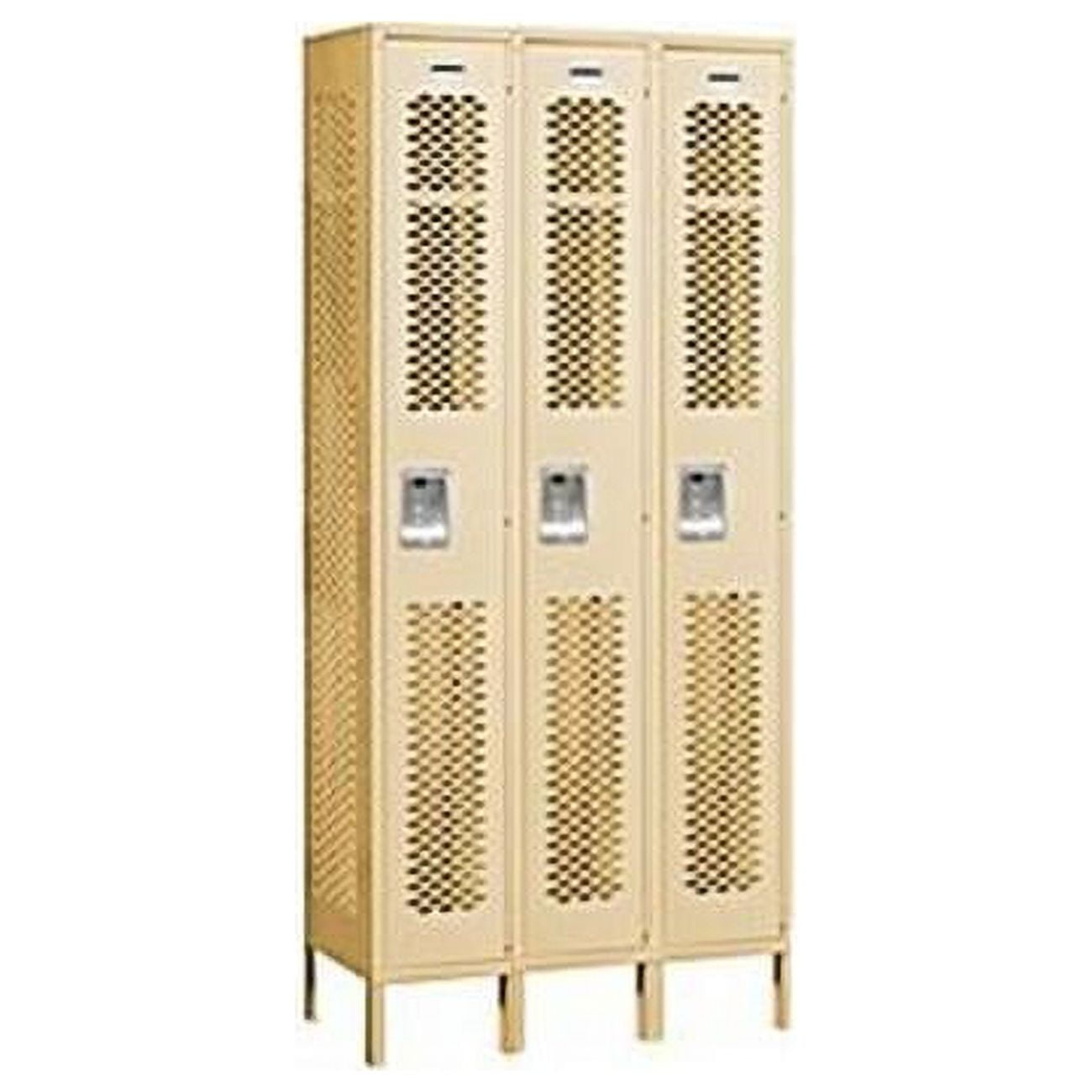 12" Wide Single Tier Vented Metal Locker - 3 Wide - 6 Feet High - 15 ...