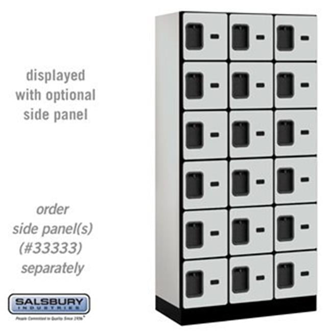 12" Wide Six Tier Box Style Designer Wood Locker - 3 Wide - 6 Feet High ...