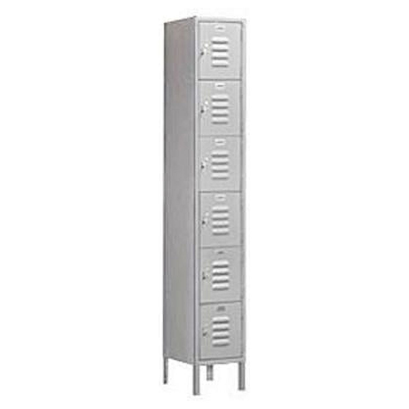 12" Wide Six Tier Box Style Standard Metal Locker - 1 Wide - 6 Feet ...