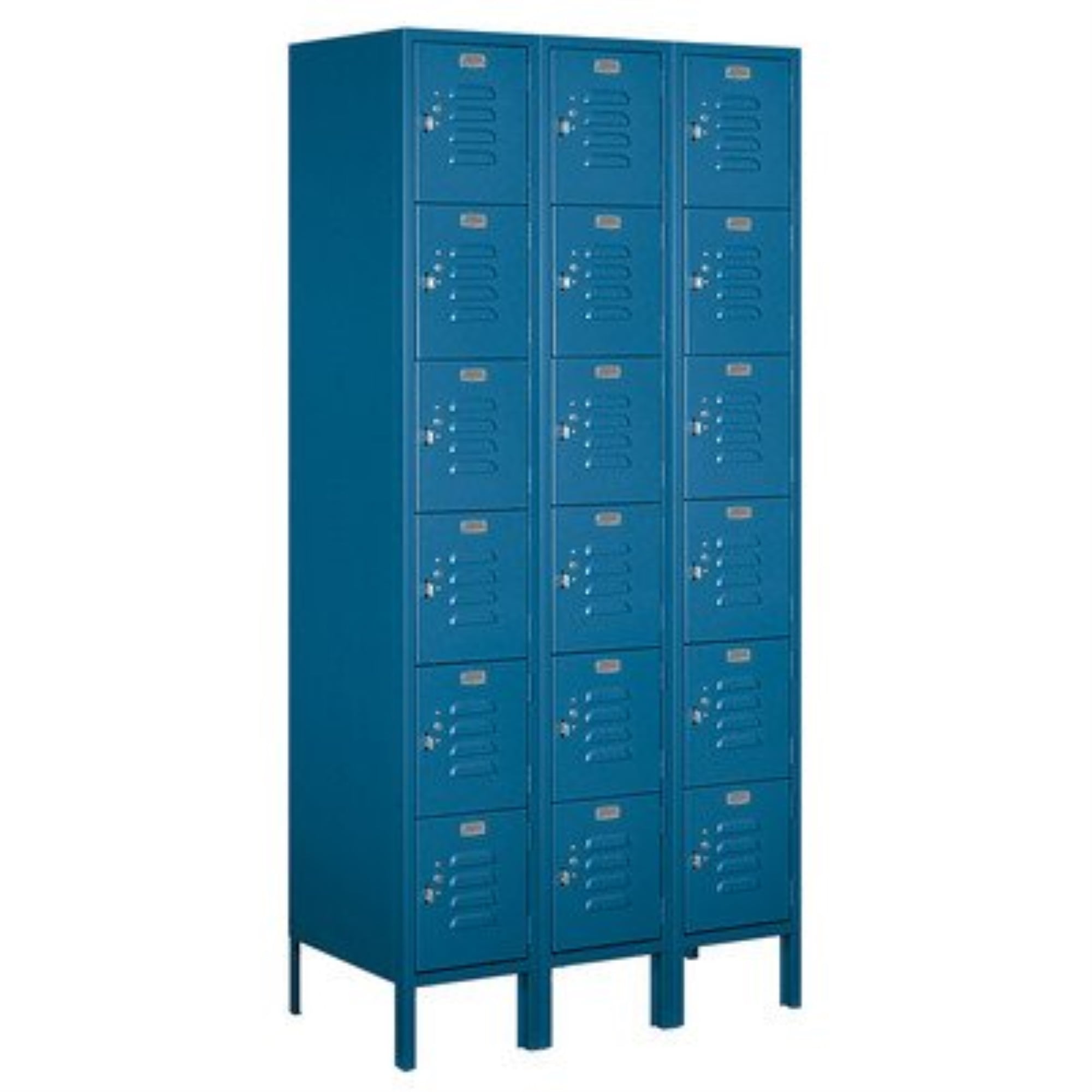 12" Wide Six Tier Box Style Standard Metal Locker - 3 Wide - 6 Feet ...