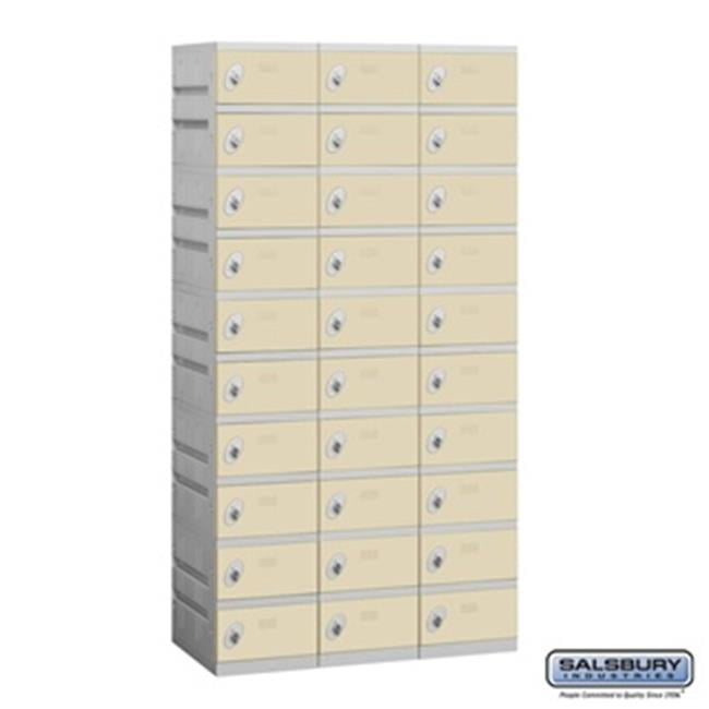 12" Wide Ten Tier Plastic Locker - 3 Wide - 6 Feet High - 18 Inches ...