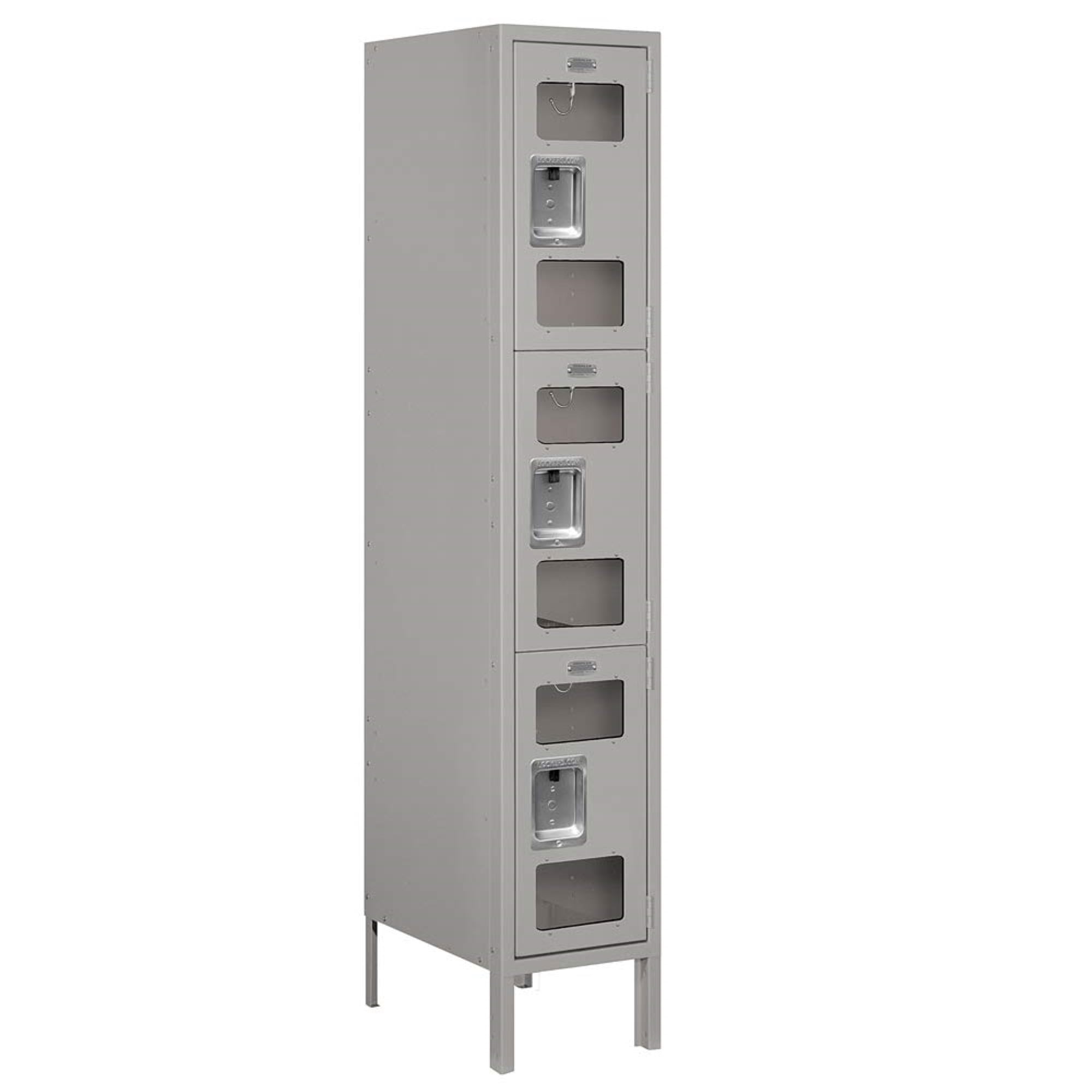 12" Wide Triple Tier See-Through Metal Locker - 1 Wide - 5 Feet High ...