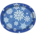 12" Winter Snowflake Holiday Oval Paper Dinner Plates, 8ct - Walmart.com