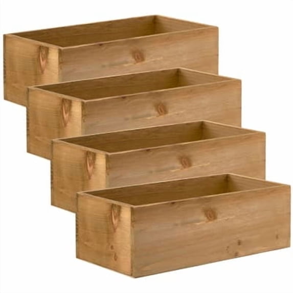Make Market Unfinished Wooden 12” Wood Pallet Bin - Rustic 4-Pack ...