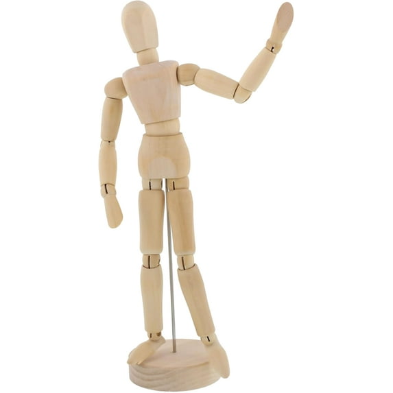 12" Wooden Female Manikin Posable Figure for Drawing - Articulated ...
