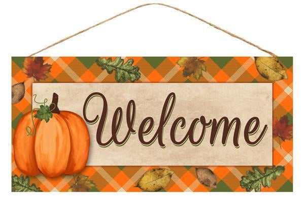 12.5"L X 6"H WELCOME FALL SIGN ORANGE MULTI AP8595 - Walmart.com