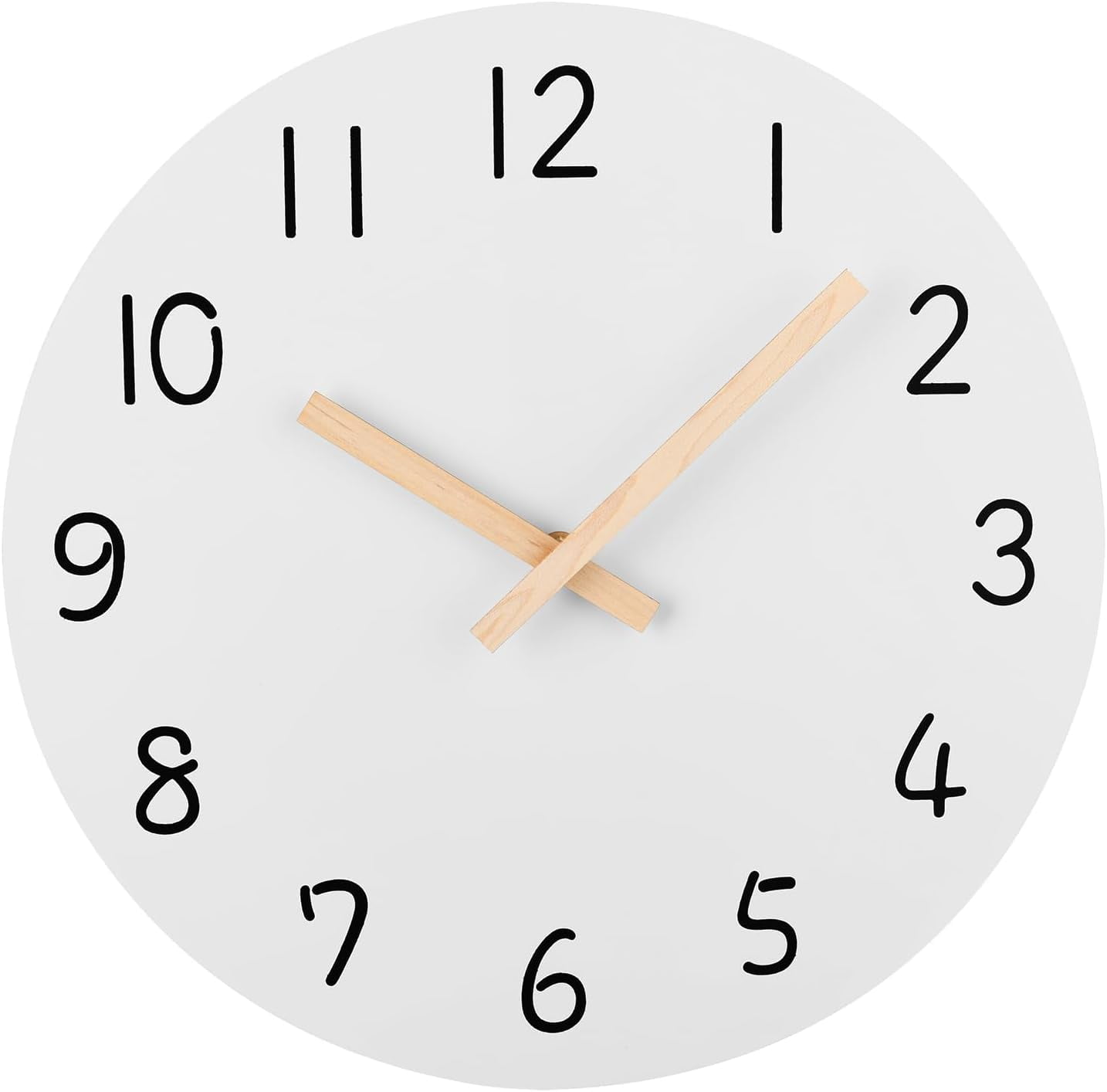 12'' Wooden Wall Clock Frameless Clocks with Silent Quartz Movement ...