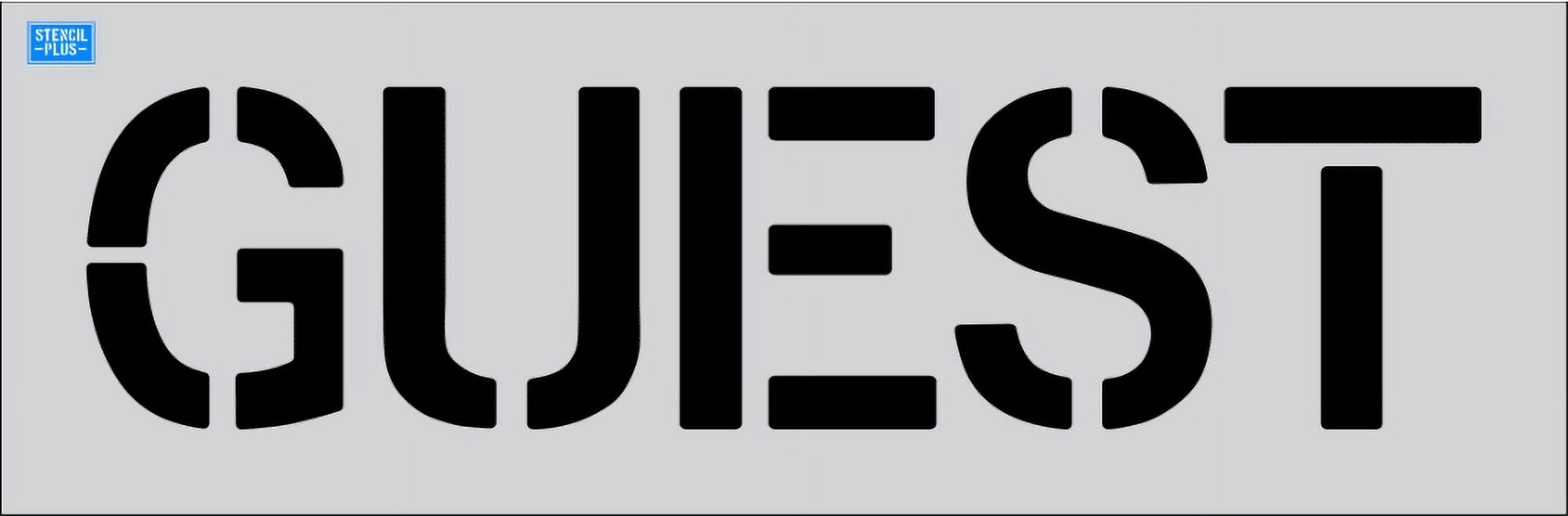 12" Word - GUEST Parking Lot Pavement Marking Stencil Thickness: .060 ...