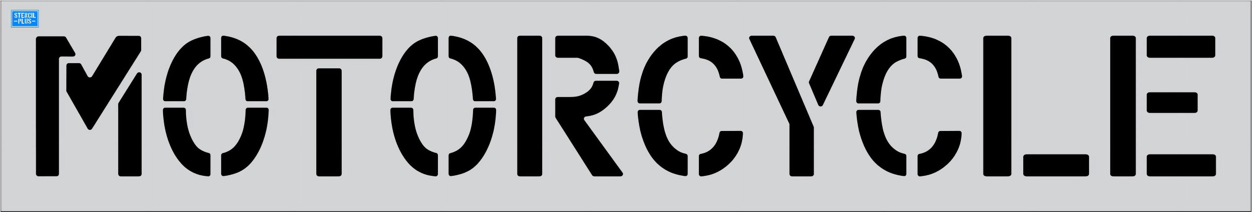 12" Word - MOTORCYCLE Parking Lot Pavement Marking Stencil Thickness ...