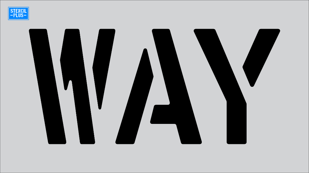 12" Word - WAY Parking Lot Pavement Marking Stencil Thickness: .100 ...