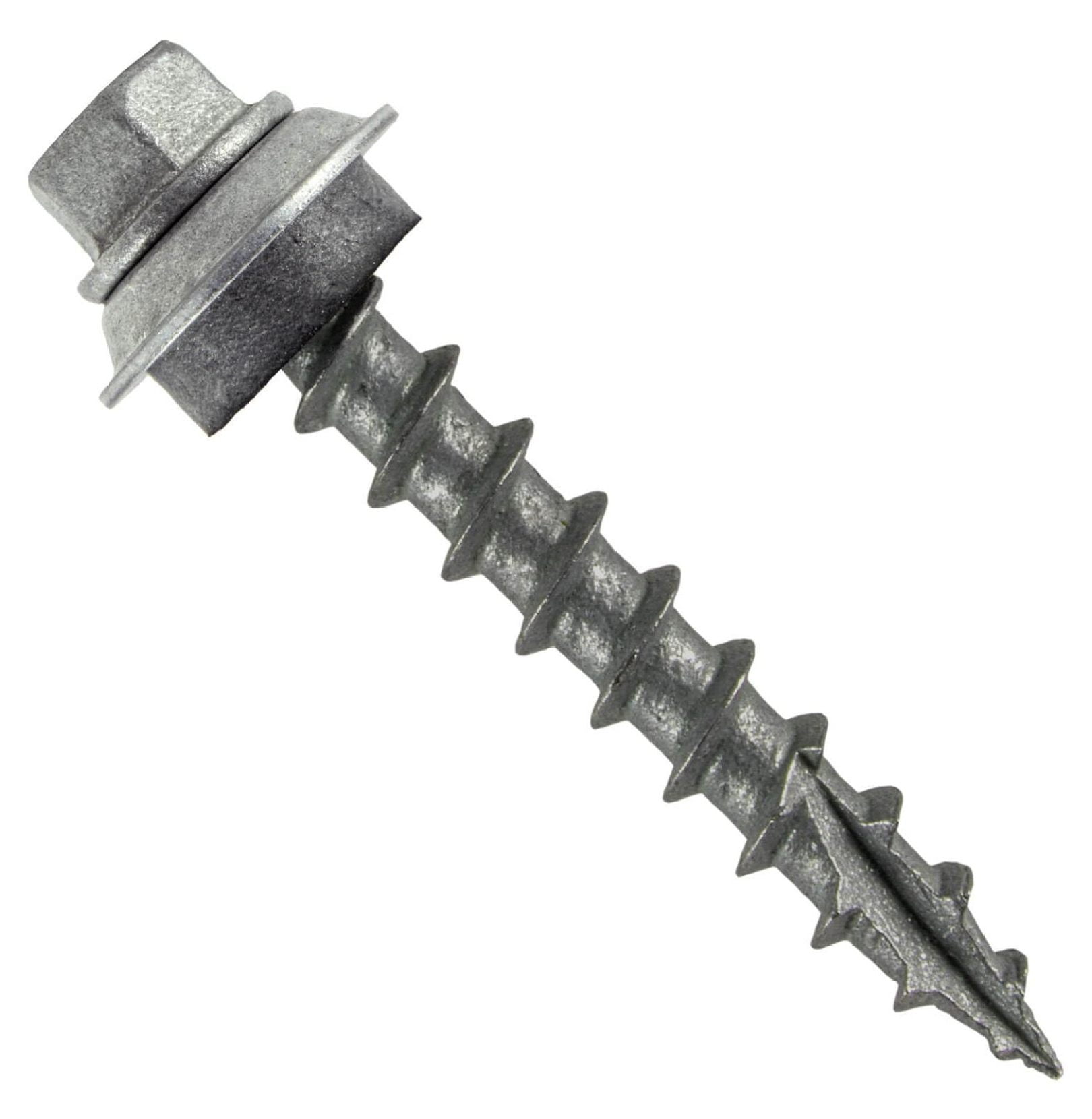 12 X 1-1/2" NO Paint Roofing Screw - 1/4" Hex Head - Assembled Washer ...