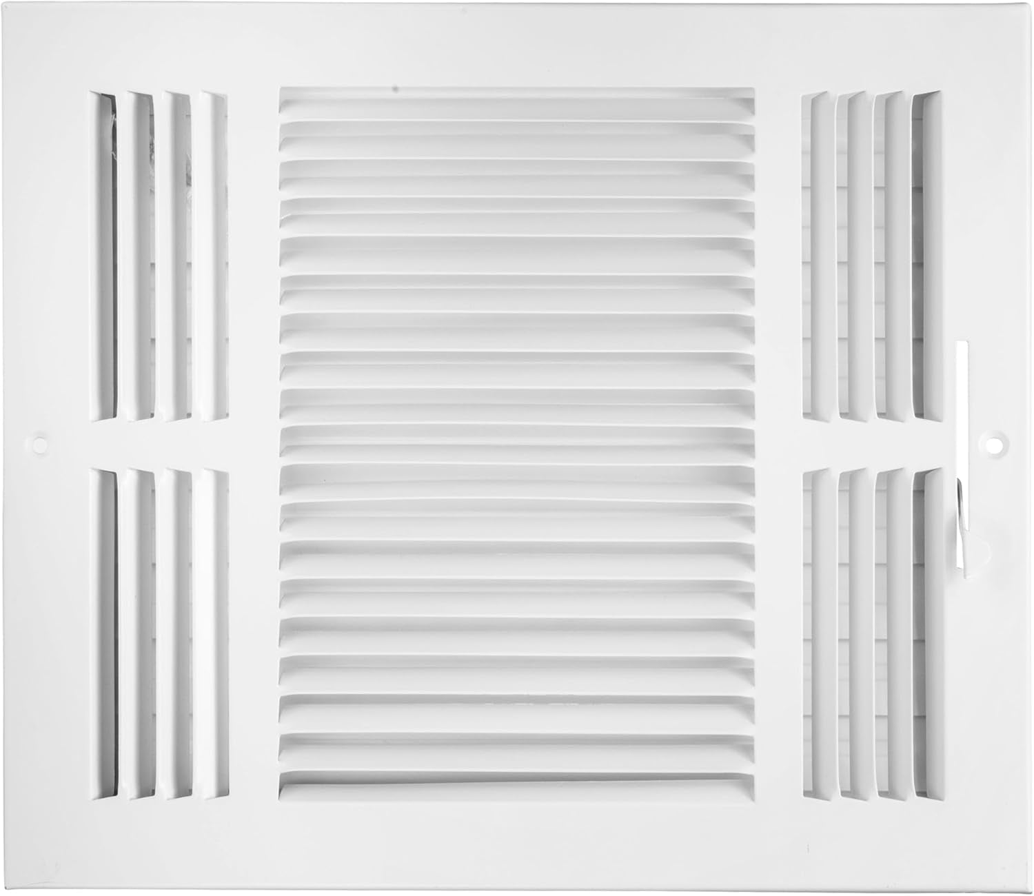 12" X 10" 3-Way AIR Supply Grille - Vent Cover & Diffuser - Flat ...