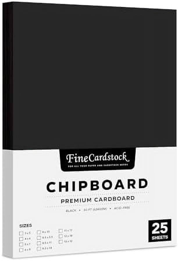 12" X 12" Black Chipboard - Cardboard Medium Weight Chipboard Sheets ...