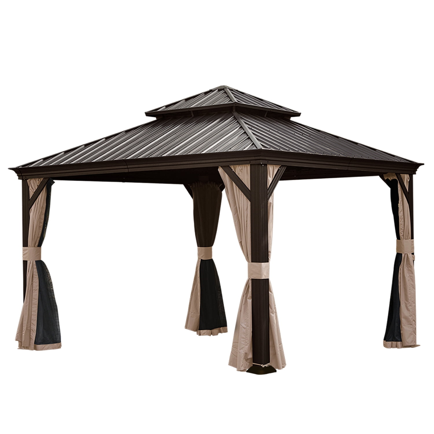 12' X 12' Hardtop Gazebo, Upgraded Metal Gazebo with Drainage System ...