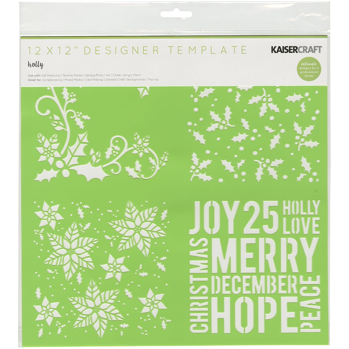 12 X 12 Inches Stencils Holly - Walmart.com