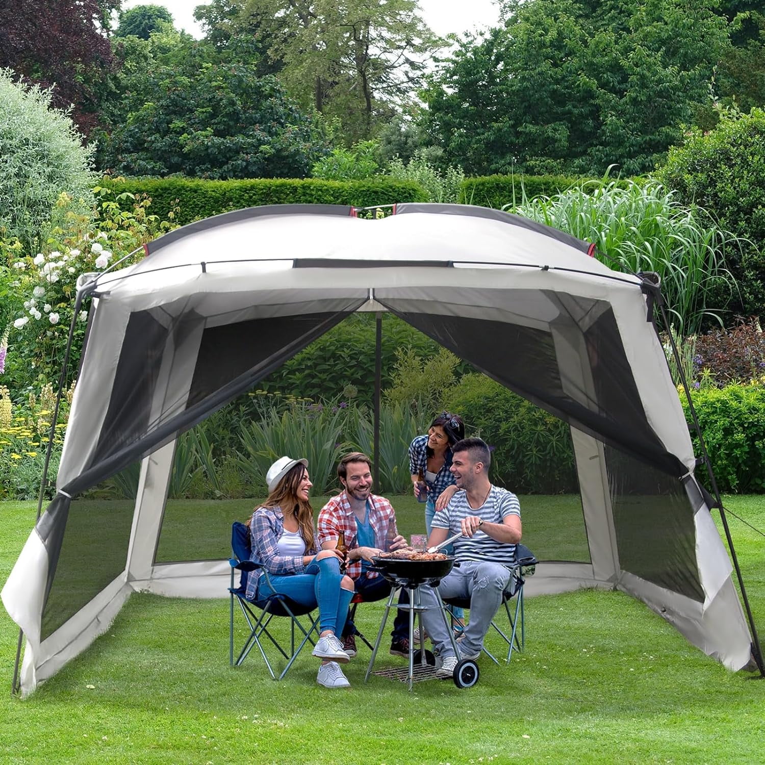 12' X 12' Screen Tent for Camping Canopy Easy Set Up Camper Screen ...