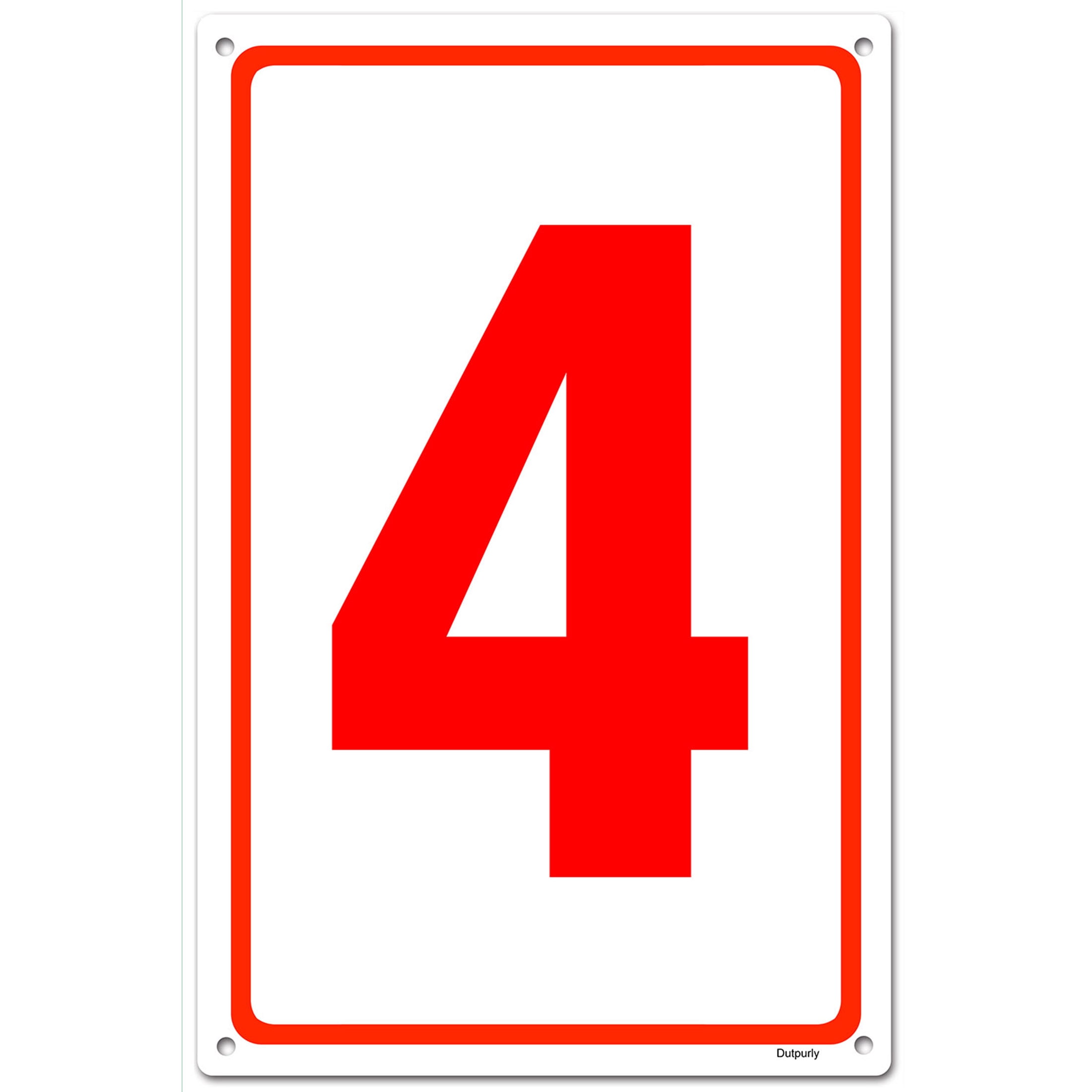 12" X 16" Aluminum Number Signs 4, Metal Curbside Number Outdoor and ...