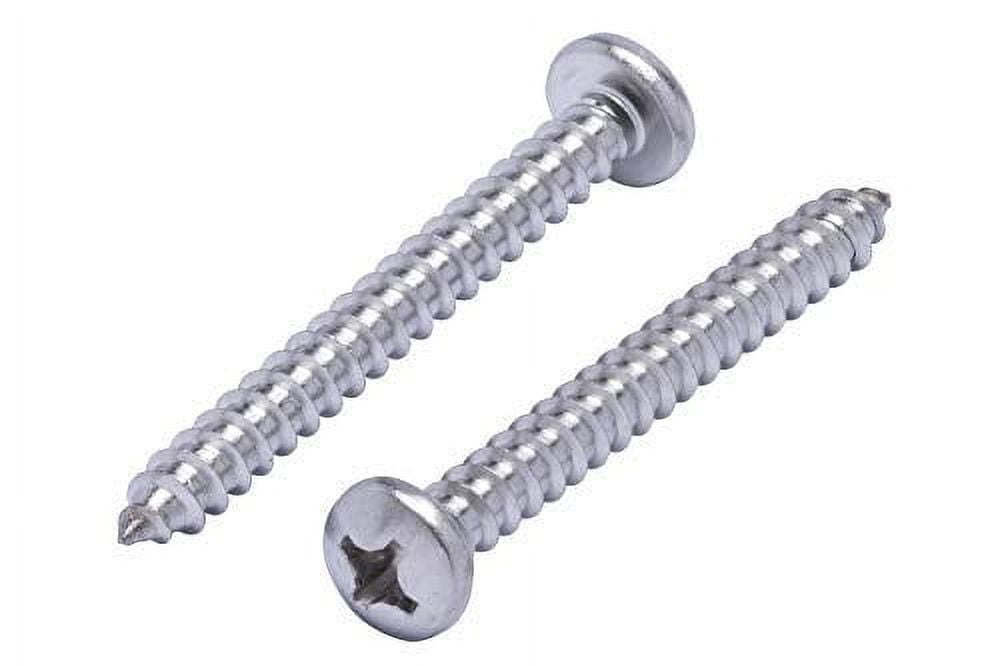 #12 X 2 Stainless Pan Head Phillips Wood Screw, (25pc), 18-8 (304 ...
