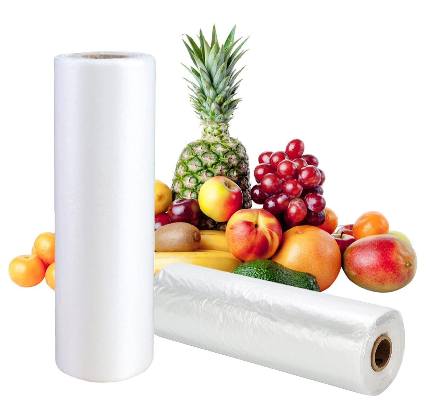 12 X 20 Inches Plastic Produce Bag on a Roll, Clear Bags for Fruits ...