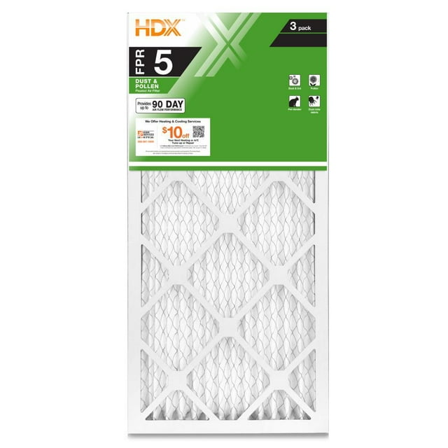 12 X 20 X 1 Standard Pleated Air Filter FPR 5 (3-Pack) - Walmart.com