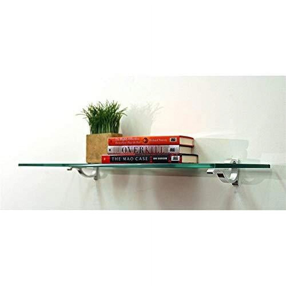 12" X 36" Cardinal Floating Glass Shelves - 2 Brackets Included with ...