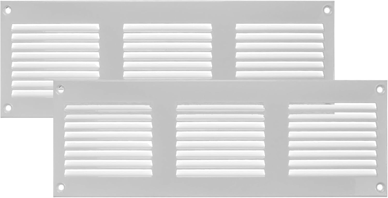 12'' X 4'' Inch (Overall Dimensions) Pack of 2 - White - Air Vent Duct ...