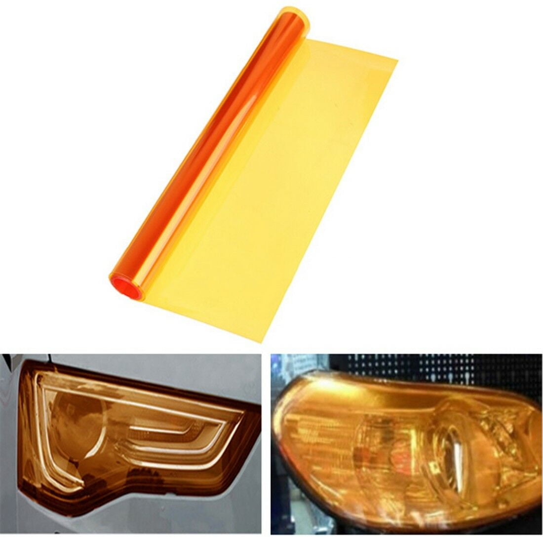 12 X 48" Amber Orange Car Tint Headlight Tail Fog Light Vinyl Smoke ...