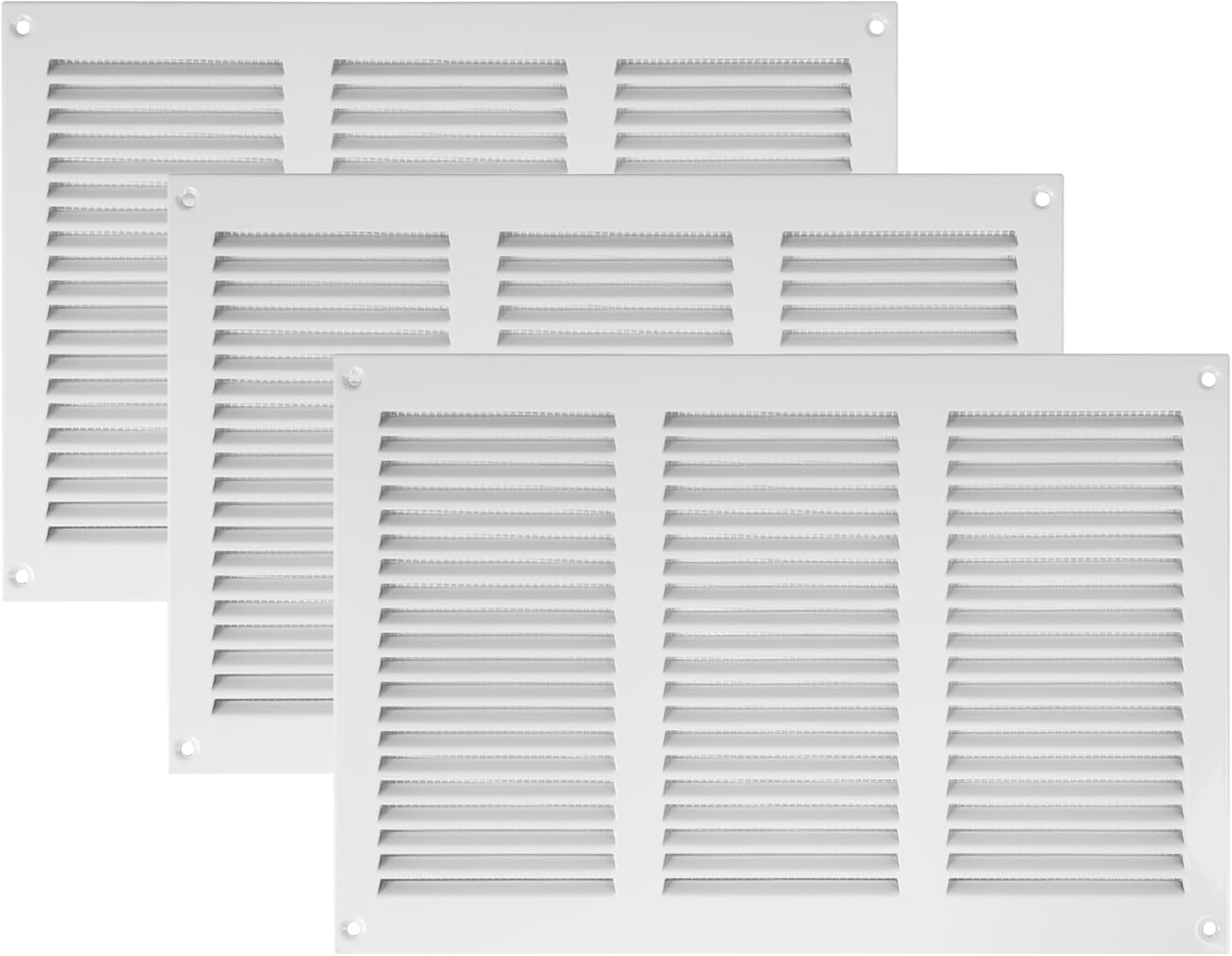 12'' X 8'' Inch (Overall Dimensions) Pack of 3 - White - Air Vent Duct ...