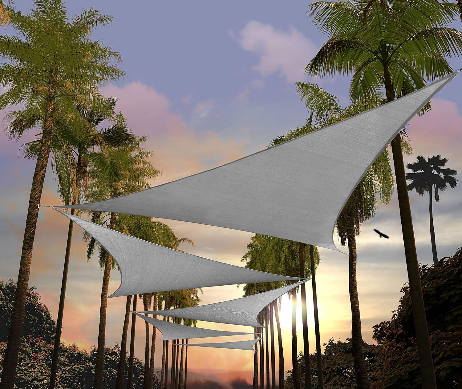 12' X 12' X 12' Grey Triangle Sun Shade Sail UPF50+ Canopy Awning AGSLT ...
