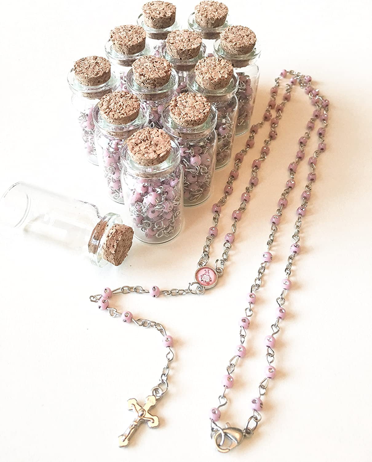 12 X New Rosary Bottle First COMUNION Baptism Communion RECUERDOS DE ...