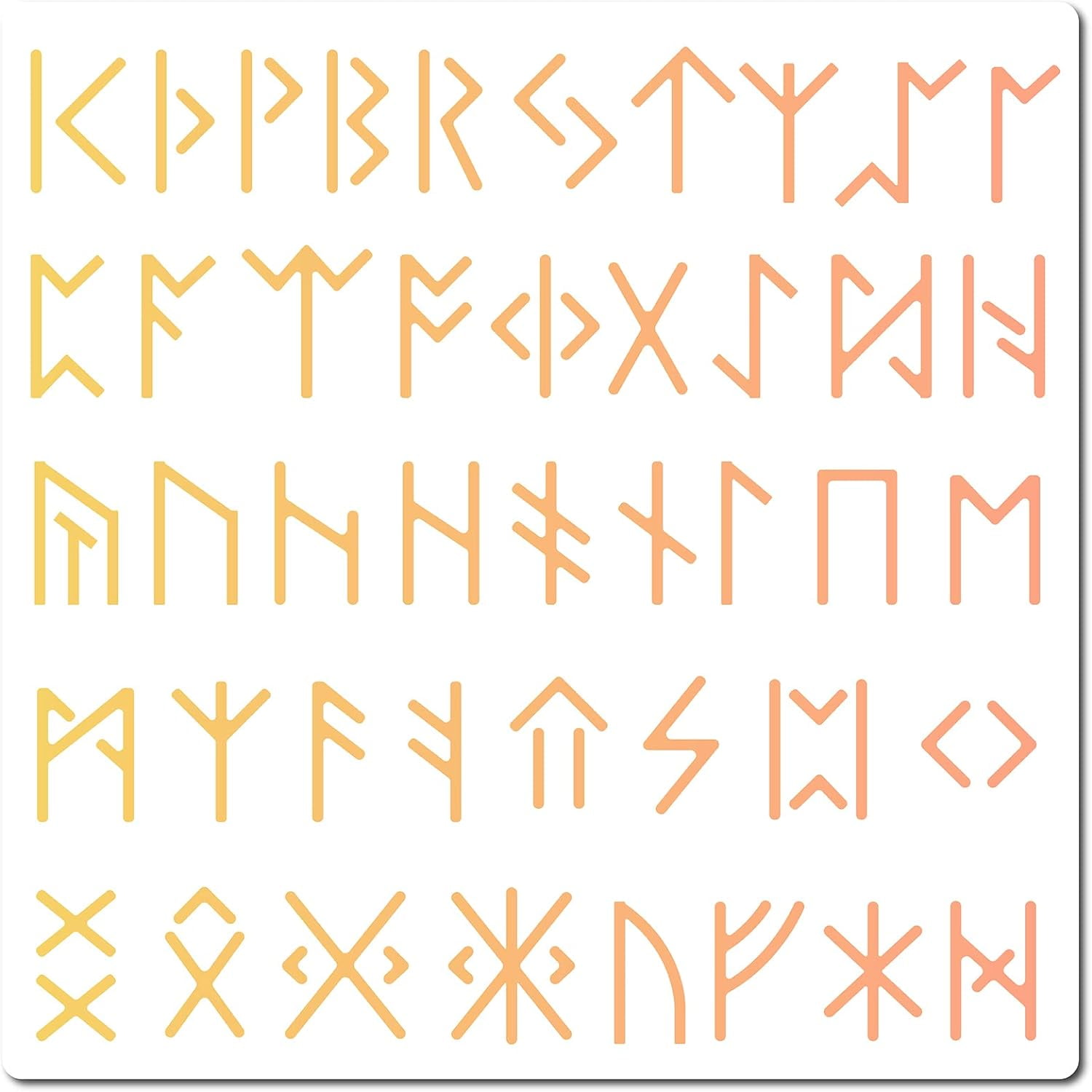 12"X12"Ancient Alphabet Stencil Runes Elder Templates Reusable Plastic ...
