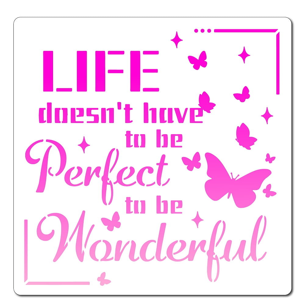 12"X12" Butterflies Stencil Life Doesn't Have to be Perfect to be ...
