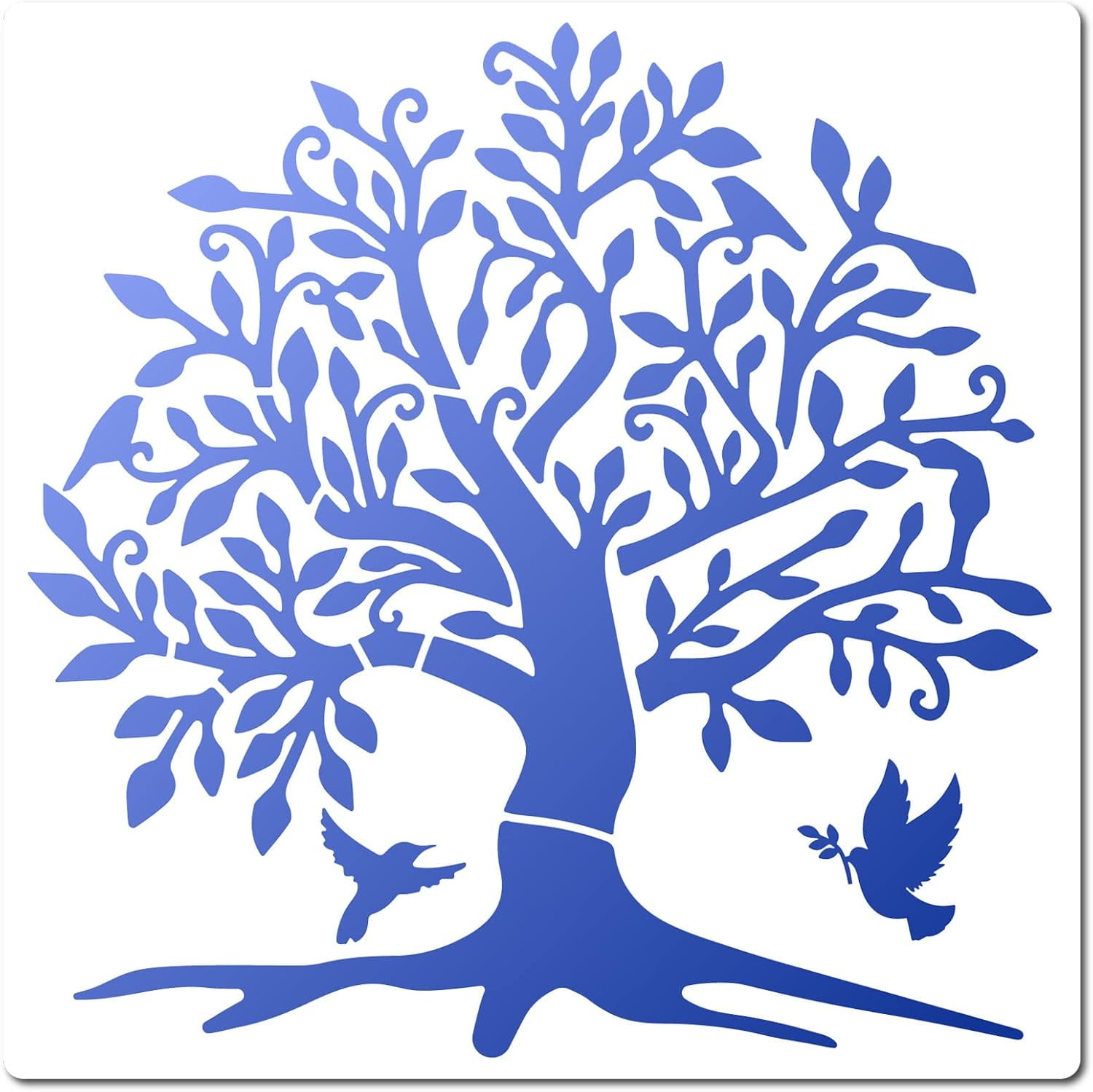 12"X12" Large Tree of Life Stencil Template Reusable Square Bird on ...