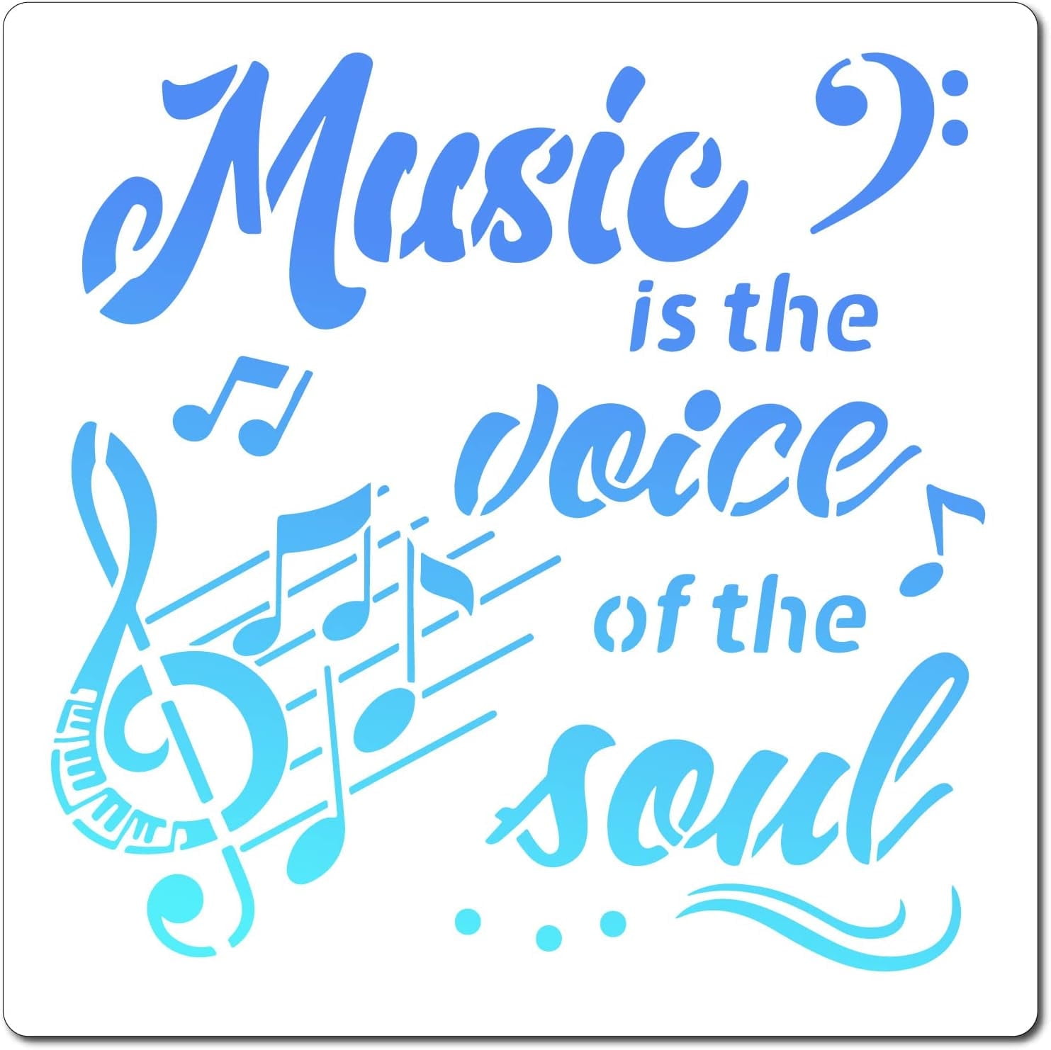 12"X12" Music Note Stencil Music is The Voice of The Soul Templates ...
