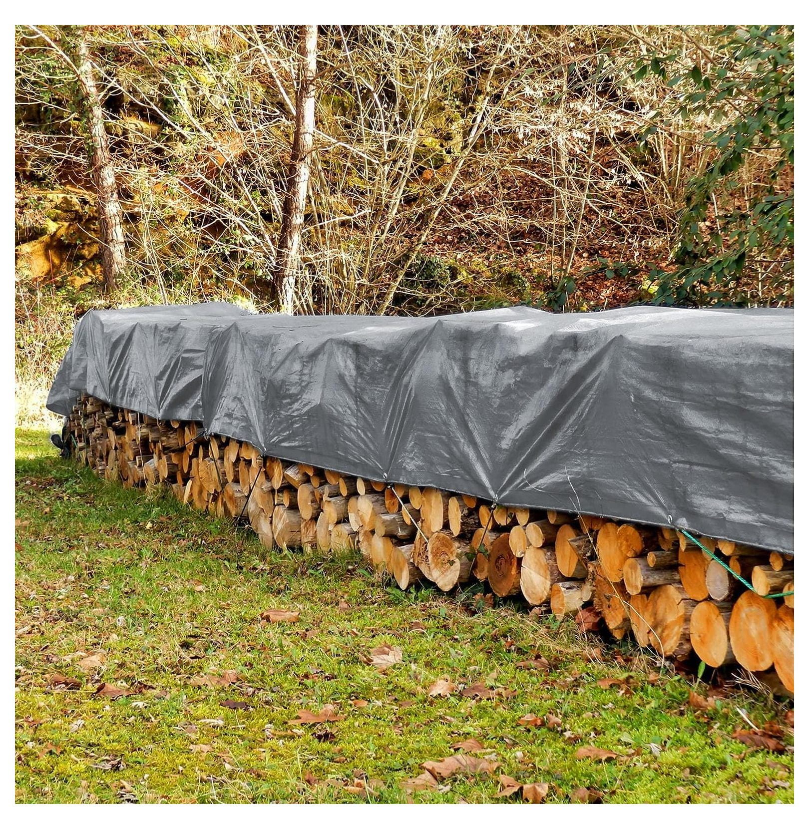 12'X14' Silver Tarp Extra Heavy Duty 12 MIL 3 Ply Coated Reinforced ...