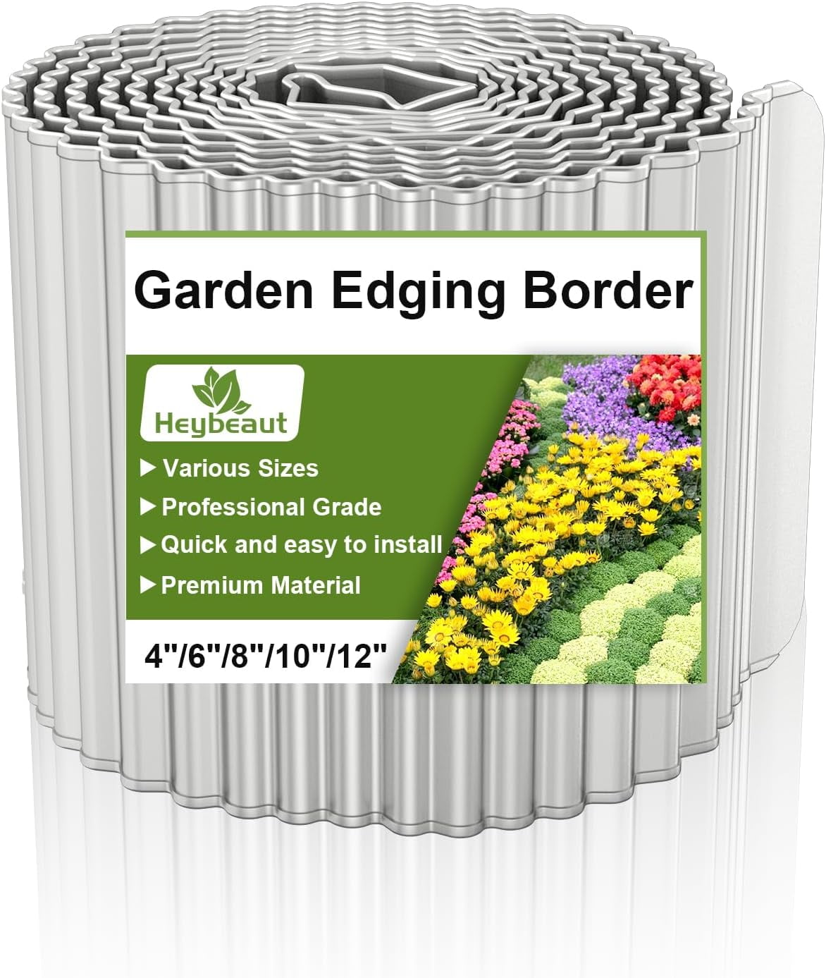 12" X20' Corrugated Metal Garden Edging - Color-Coated Steel Border ...