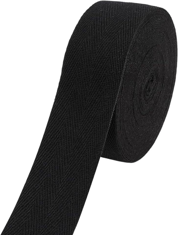 12 Yard Cotton Twill Tape Ribbon 2 Inch Black Cotton Ribbon Twill Tape ...