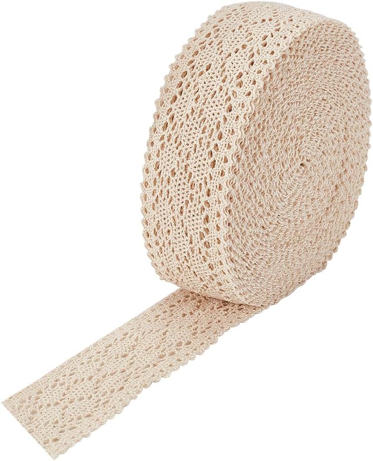 12 Yards Beige Fabric Lace Ribbon 1.57 Inch Wide Cotton Lace Trimming ...