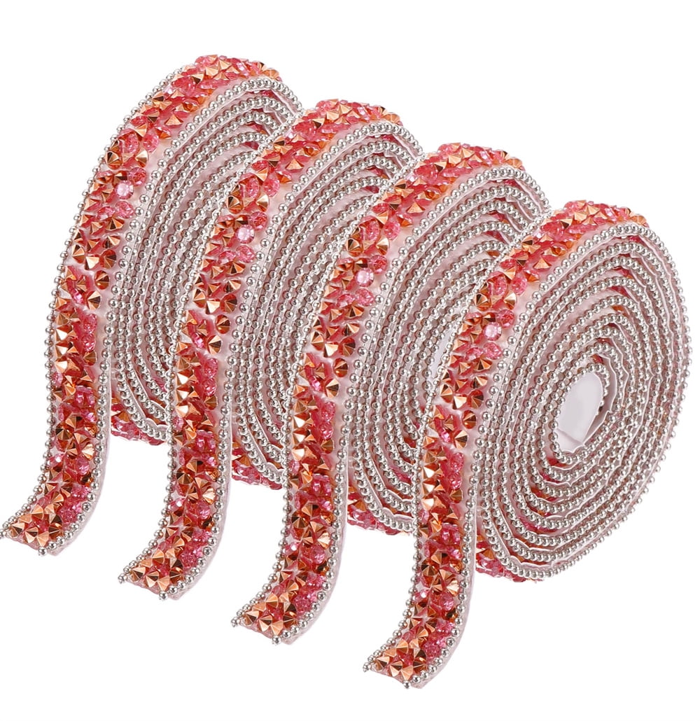 12 Yards Resin Rhinestone Ribbon Self,Glitter Bling Rhinestone Tape ...