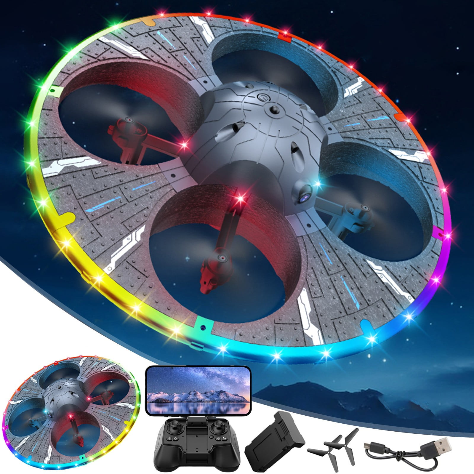 12 Year Old Boy Gifts, S163 Foam UAV UFO Multi Light Variable ...