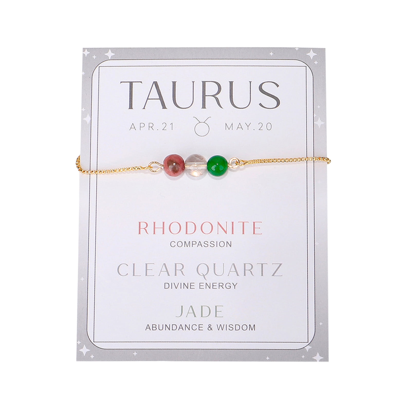 12 Zodiac Bracelets For Women Men Natural Stone Bracelets Gemstone ...