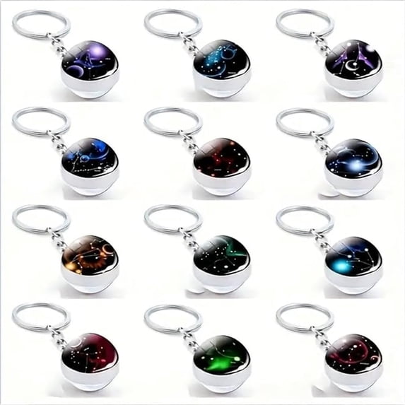 12 Zodiac Constellation Car Keychain(Luminous light),Glowing Starry ...