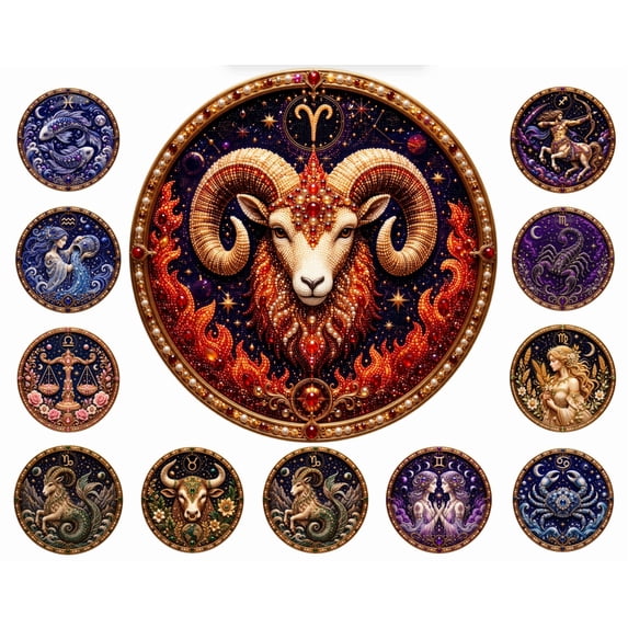 12 Zodiac Signs Pearl Art Kit, Complete DIY Pearl Painting Set with ...