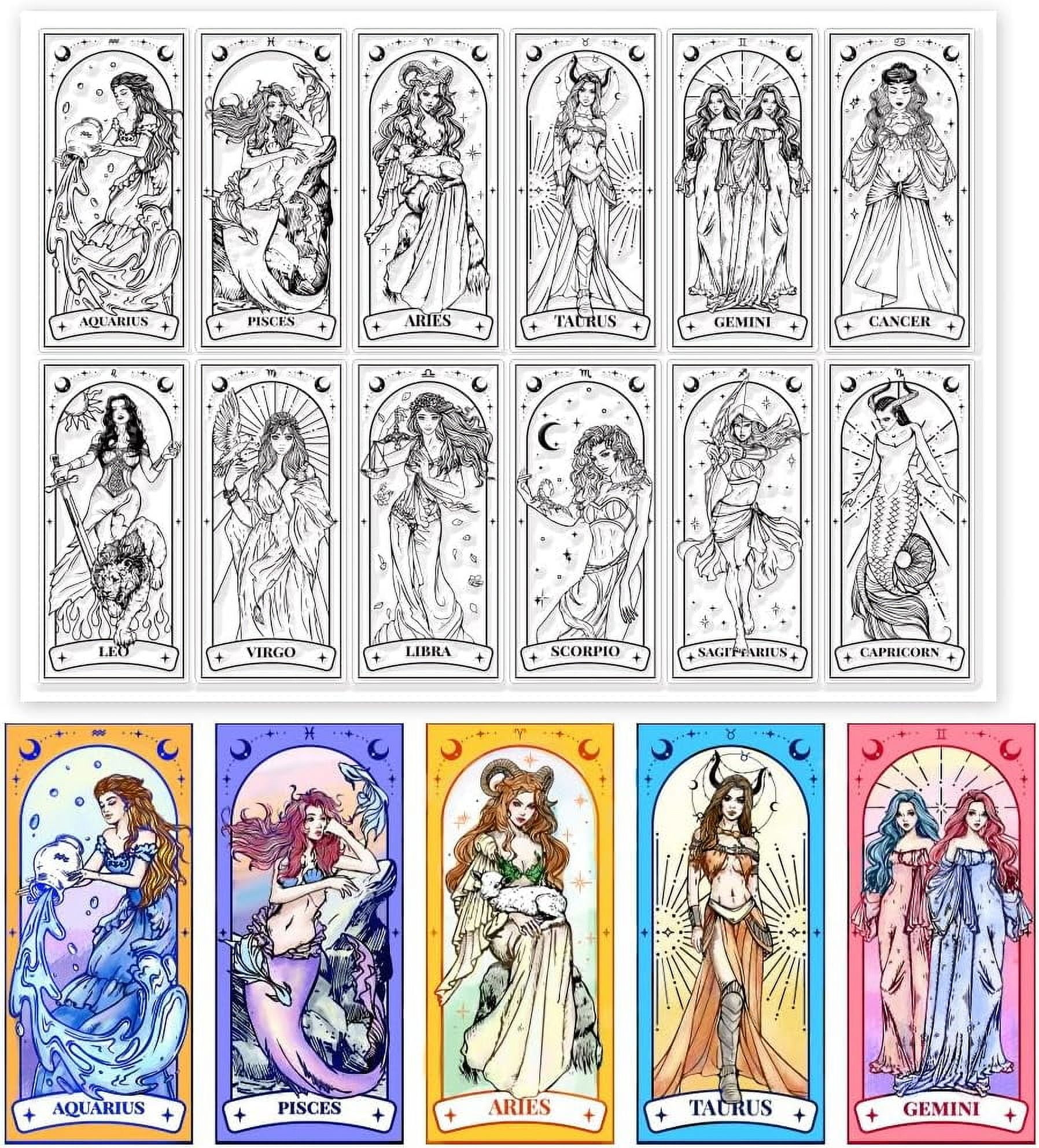 12 Zodiac Women Signs Clear Stamps for Cards Making Constellation ...
